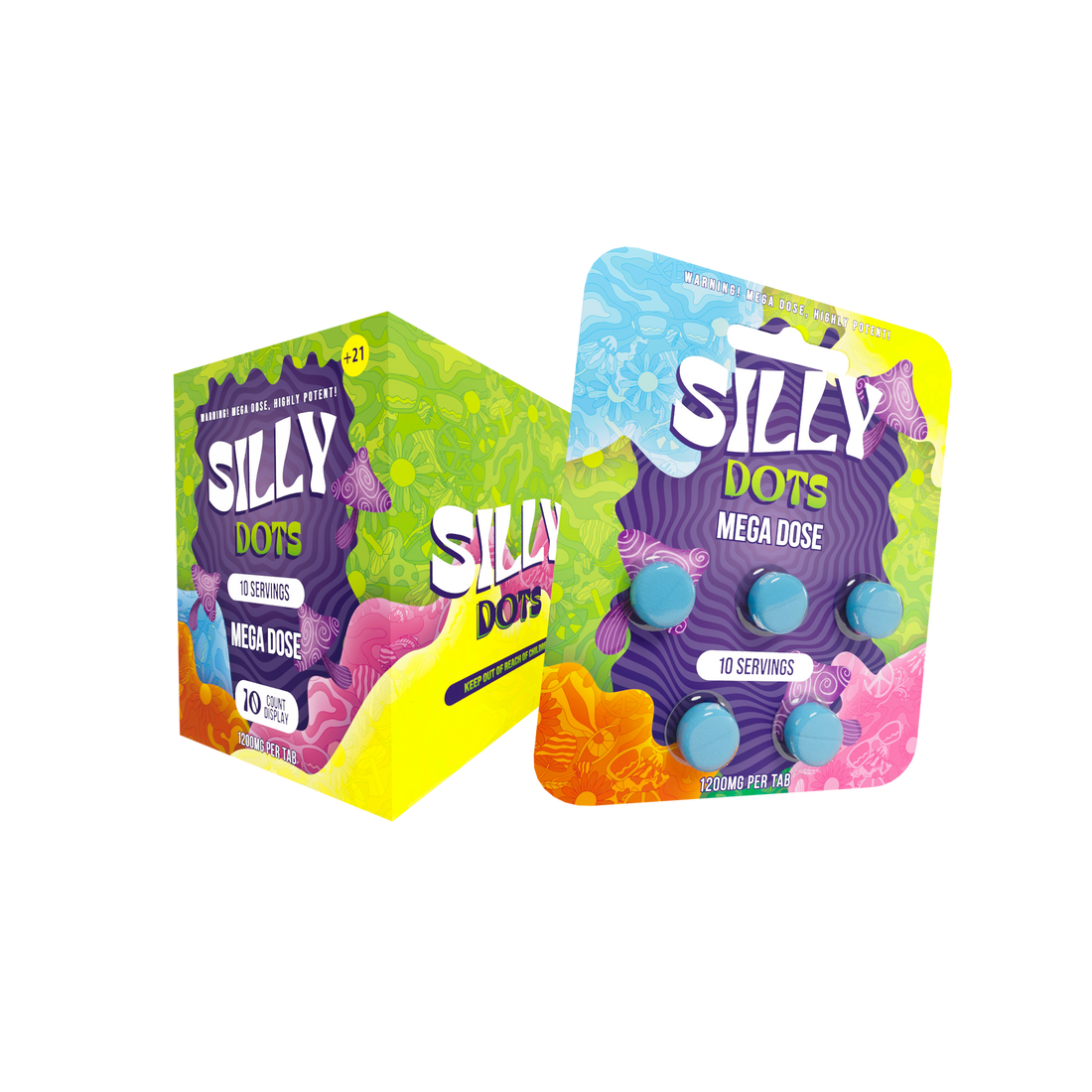Silly Dots Mega Dose 1200mg 5 Tabs | Potent Mushroom Edibles | Lost THC ...